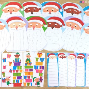 Santa’s Beard Cutting Activity. Christmas Scissor Skills Printable ...