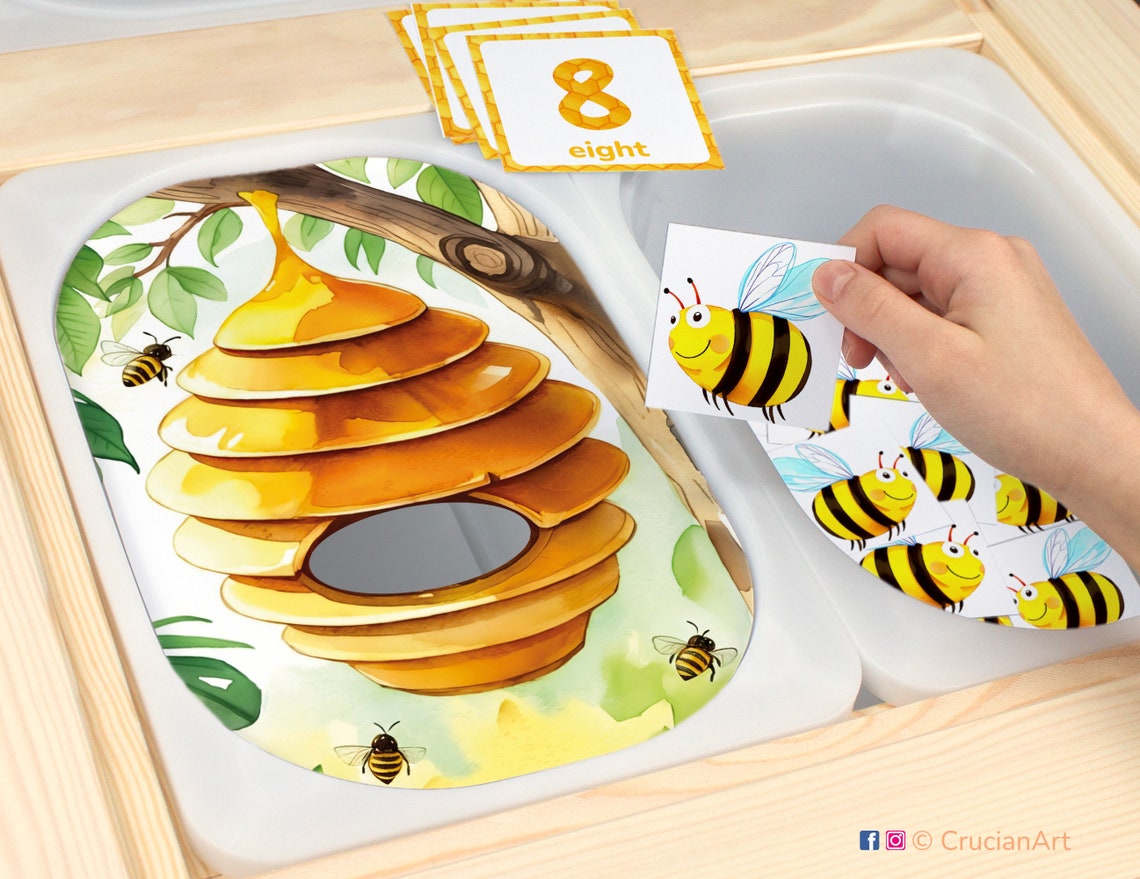 Beehive Flisat Insert: Honeybee Counting Activity for Sensory Table ...