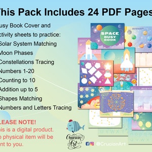 Space Busy Book. Printable Preschool, Pre-k, Kindergarten Learning ...