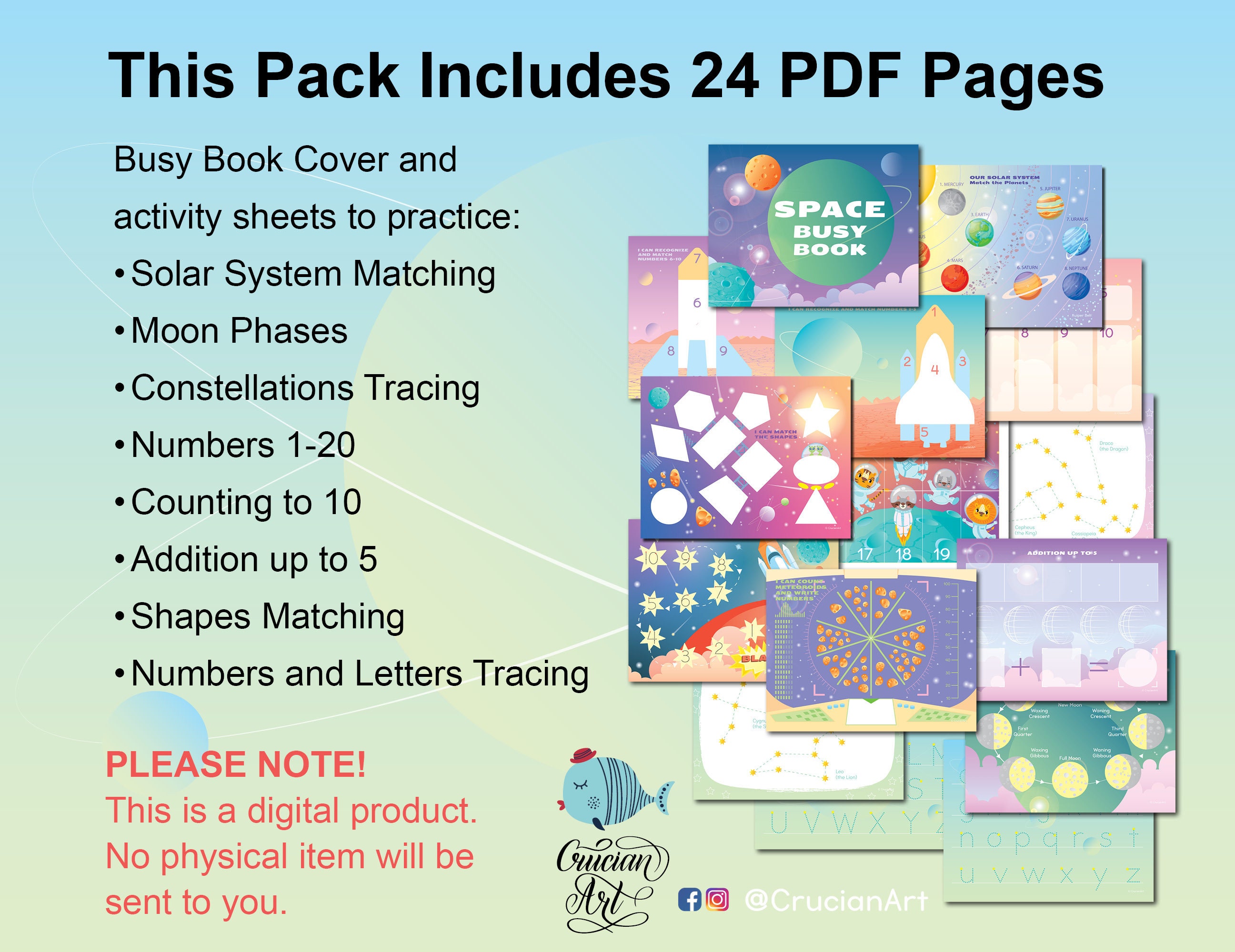 Space Busy Book. Printable Preschool Pre-k Kindergarten | Etsy