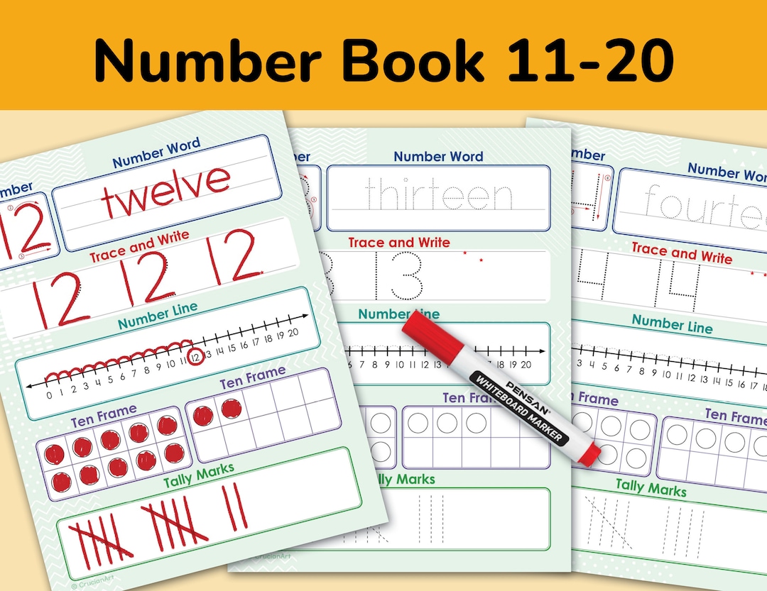Numbers 11 to 20 Kindergarten Math Printable Worksheet. Homeschool ...