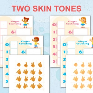 Finger Counting Printable Activity. Number Match Toddler and Preschool ...