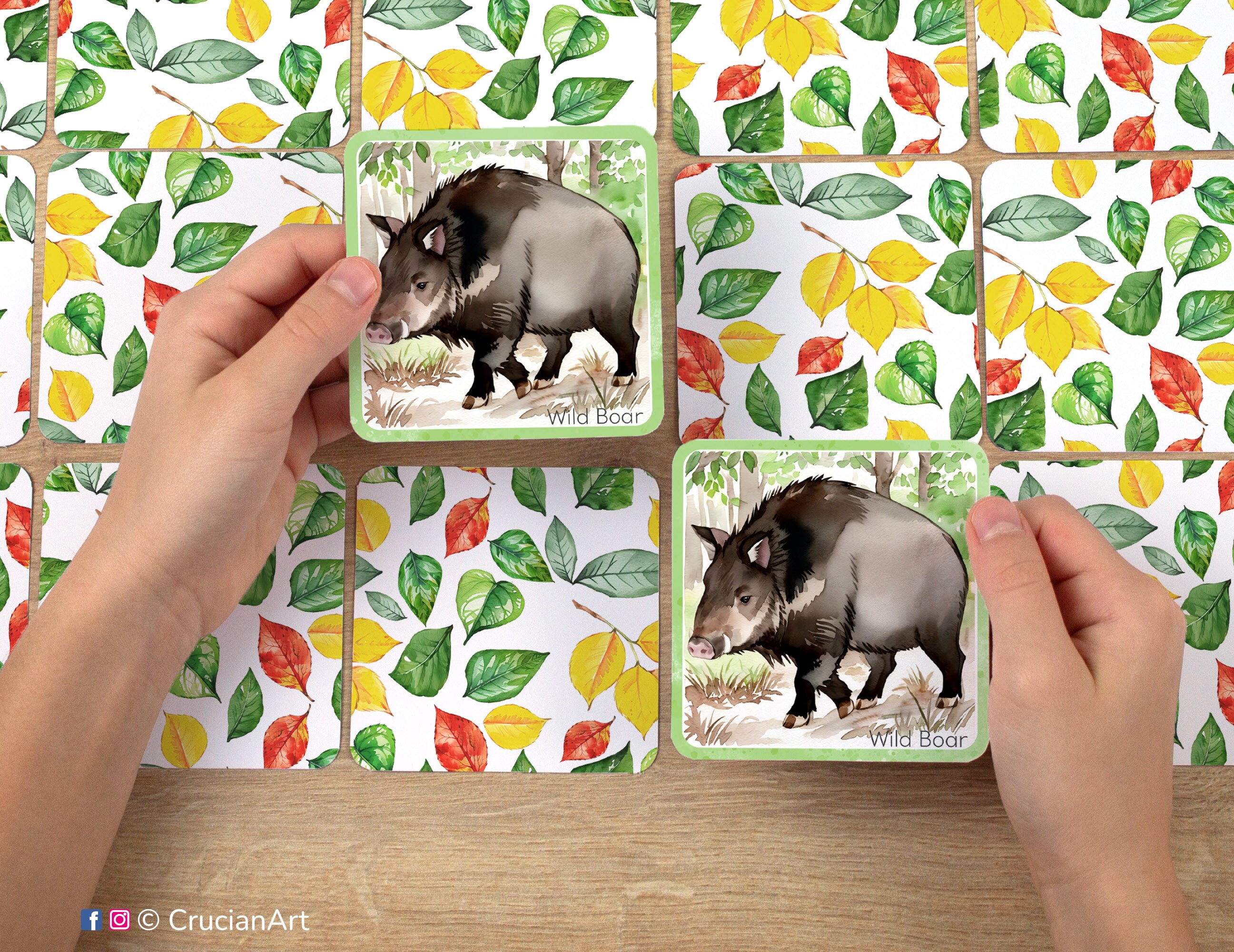 Woodland Animals Memory Game: Printable Toddler Preschool Kindergarten ...