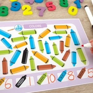 Colors I Spy Counting Activity. Crayons Color Learning Printable ...
