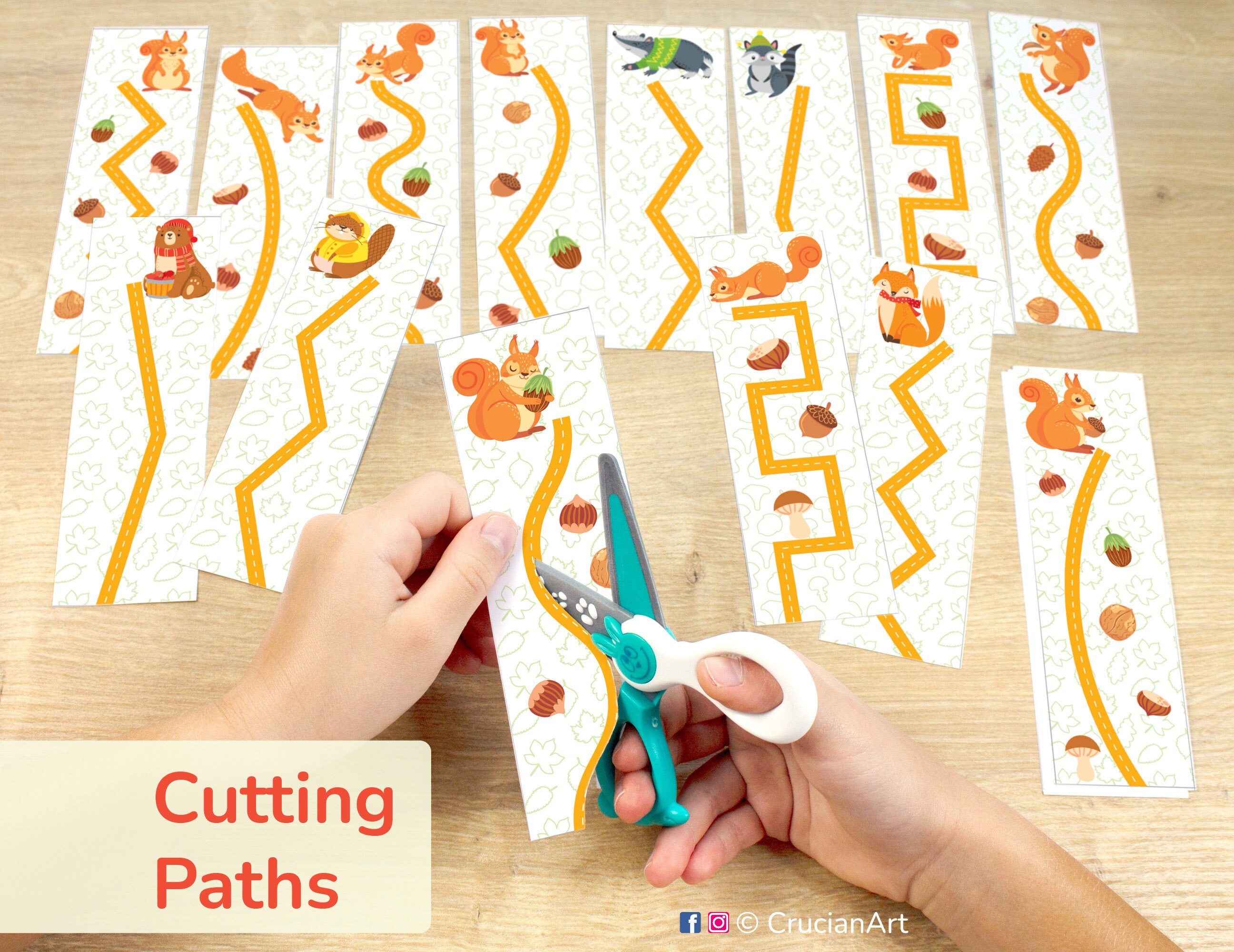 FALL Scissor Skills Activity. Autumn Preschool Kindergarten Cutting ...