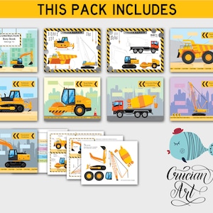 Construction Trucks Anatomy. Printable Busy Book Pages, Pre-k ...