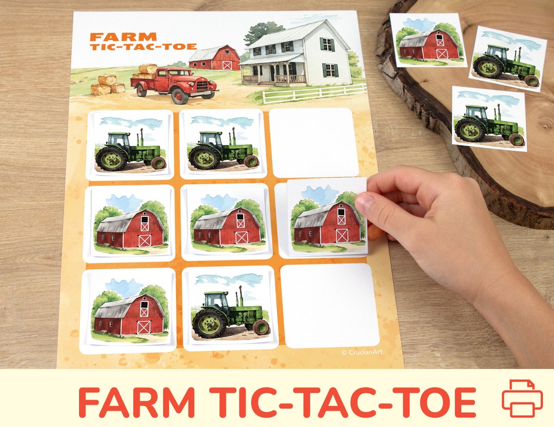 On the Farm Tic-tac-toe Game: Toddler, Preschool, Kindergarten ...
