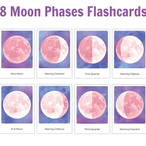 Moon Phases Flashcards & Poster | Phases of the Moon Montessori ...