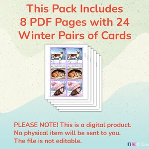 Winter Memory Game: Printable Toddler, Preschool, Kindergarten Matching ...