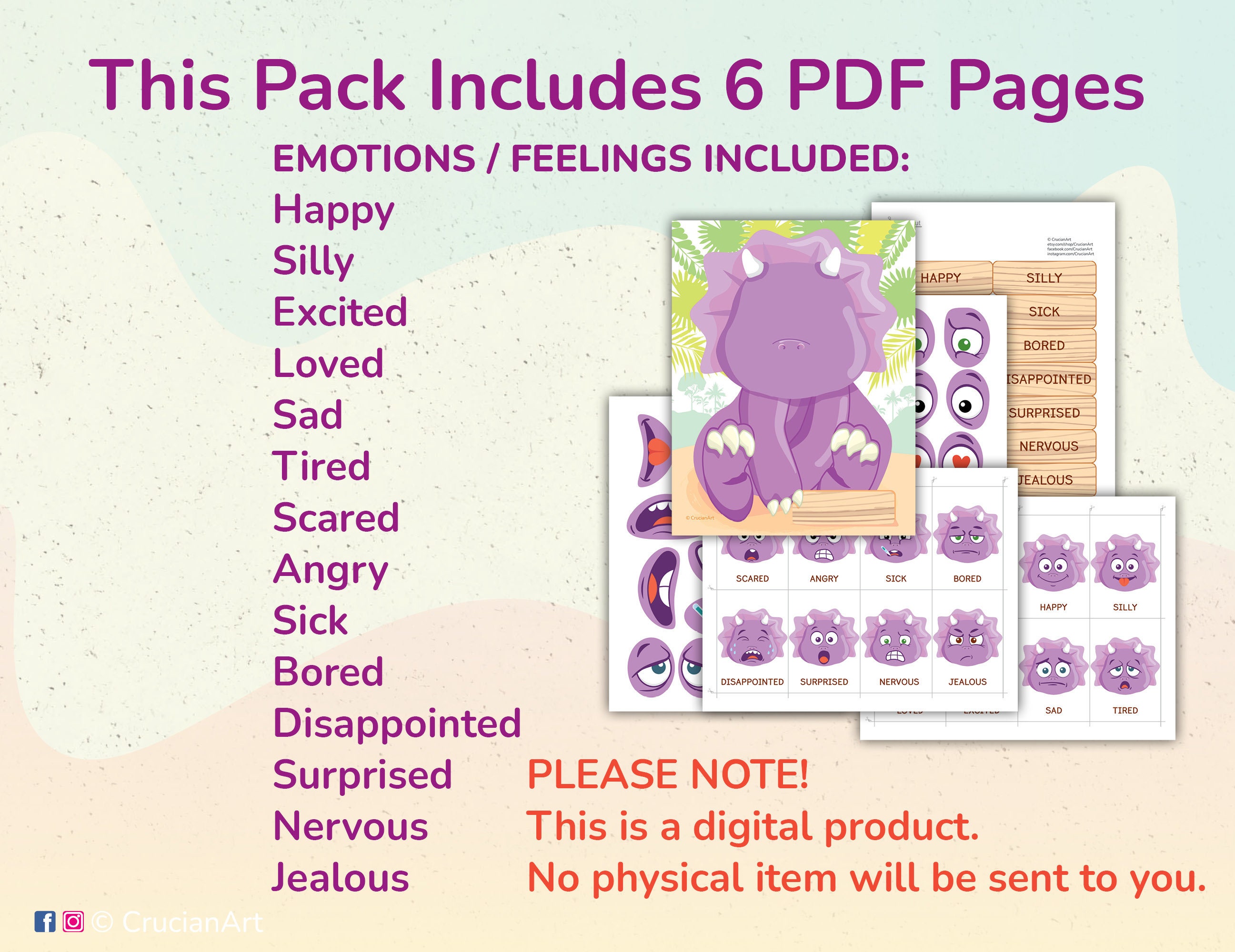 Dinosaur Themed Emotions and Feelings Printable Activity. Dino - Etsy ...