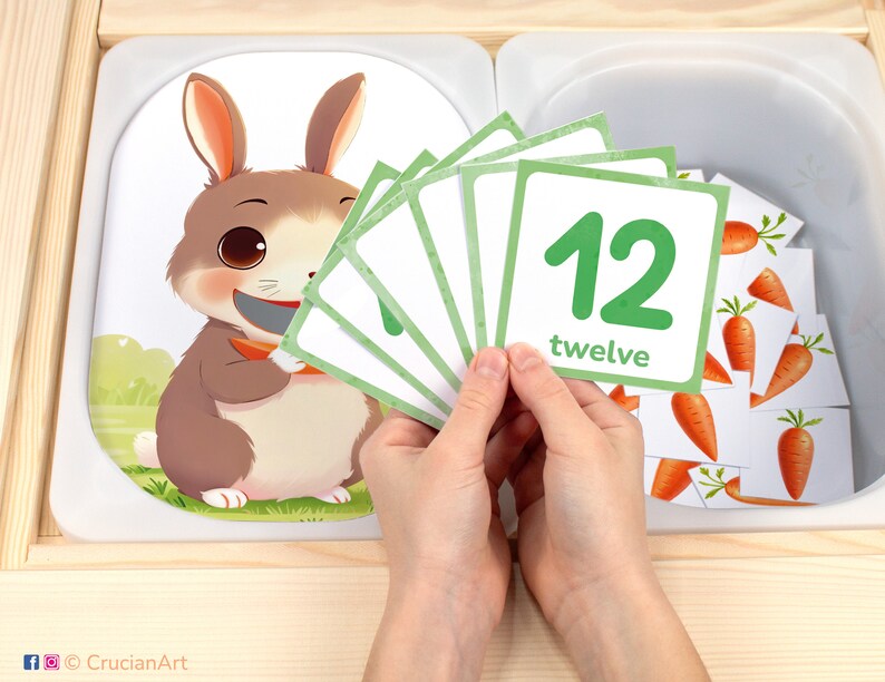 Feed the Bunny Carrots Flisat Insert: Counting up to 12 Printable ...