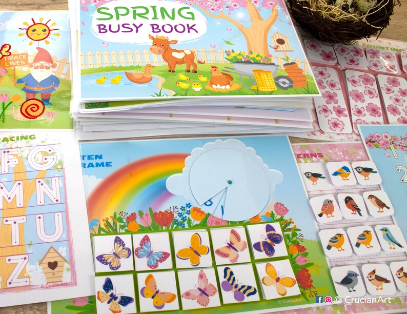 Spring Busy Book. Printable Preschool Activity Book. Preschool - Etsy
