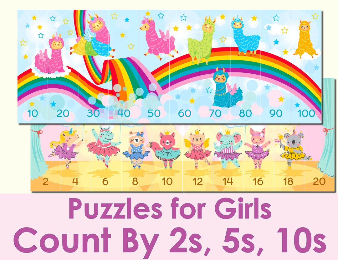 Skip Count by 2s 5s 10s. Printable Number Skip Count Puzzle - Etsy