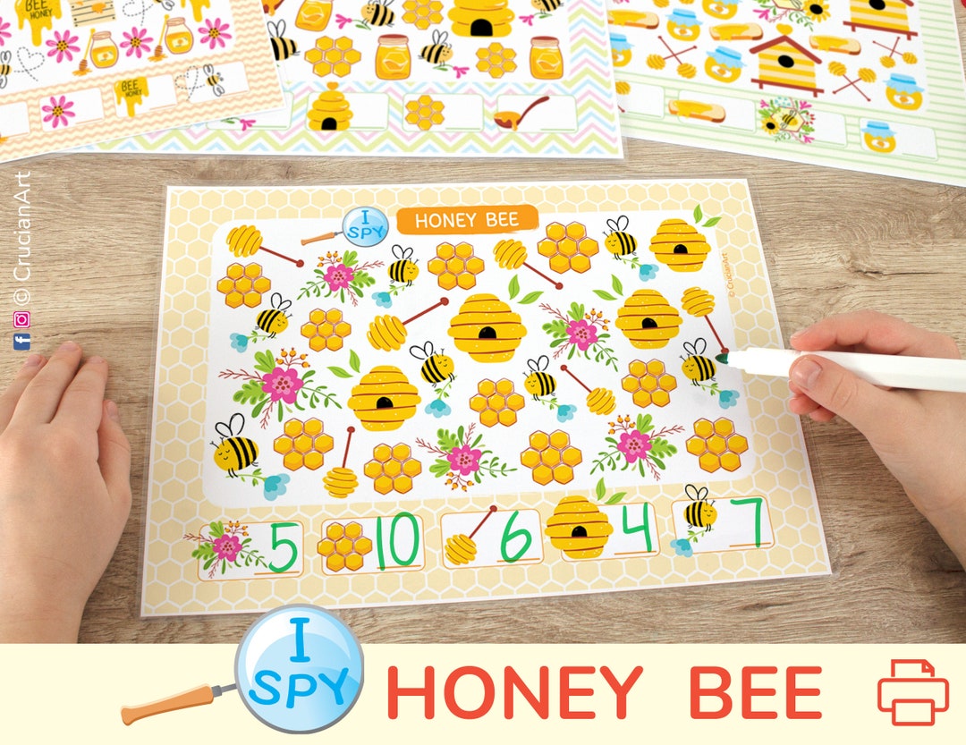Honey Bee I Spy Counting Activity. Preschool Learning Worksheets ...