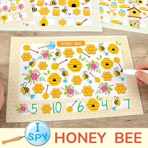 Honey Bee I Spy Counting Activity. Preschool Learning Worksheets ...