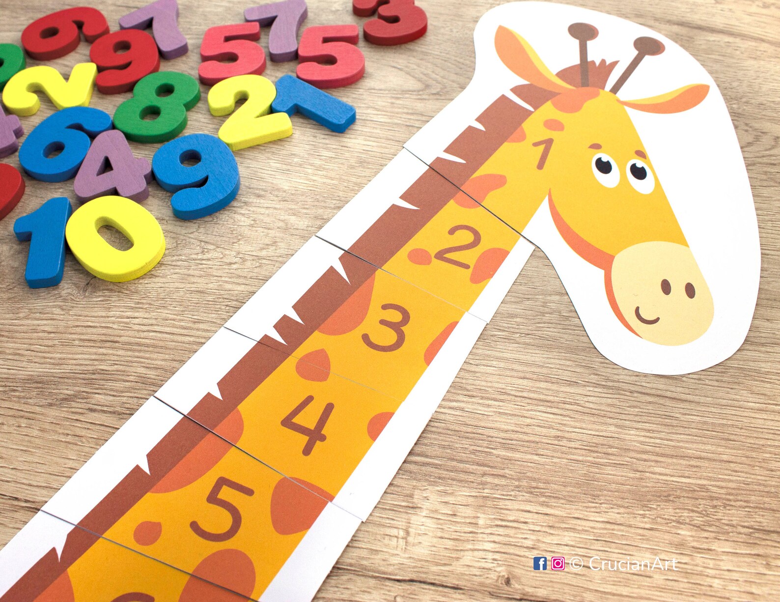 Giraffe Numbers 1-10 Printable Activity. Toddler and Preschool Number ...
