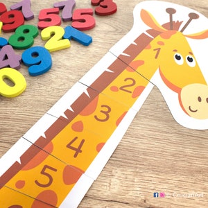 Giraffe Numbers 1-10 Printable Activity. Toddler and Preschool Number ...