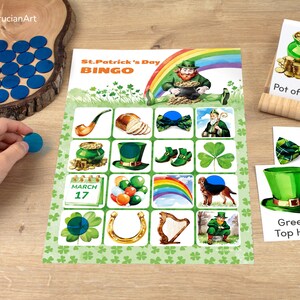 St. Patrick Day Bingo Game: Printable Preschool, Kindergarten, Toddler ...