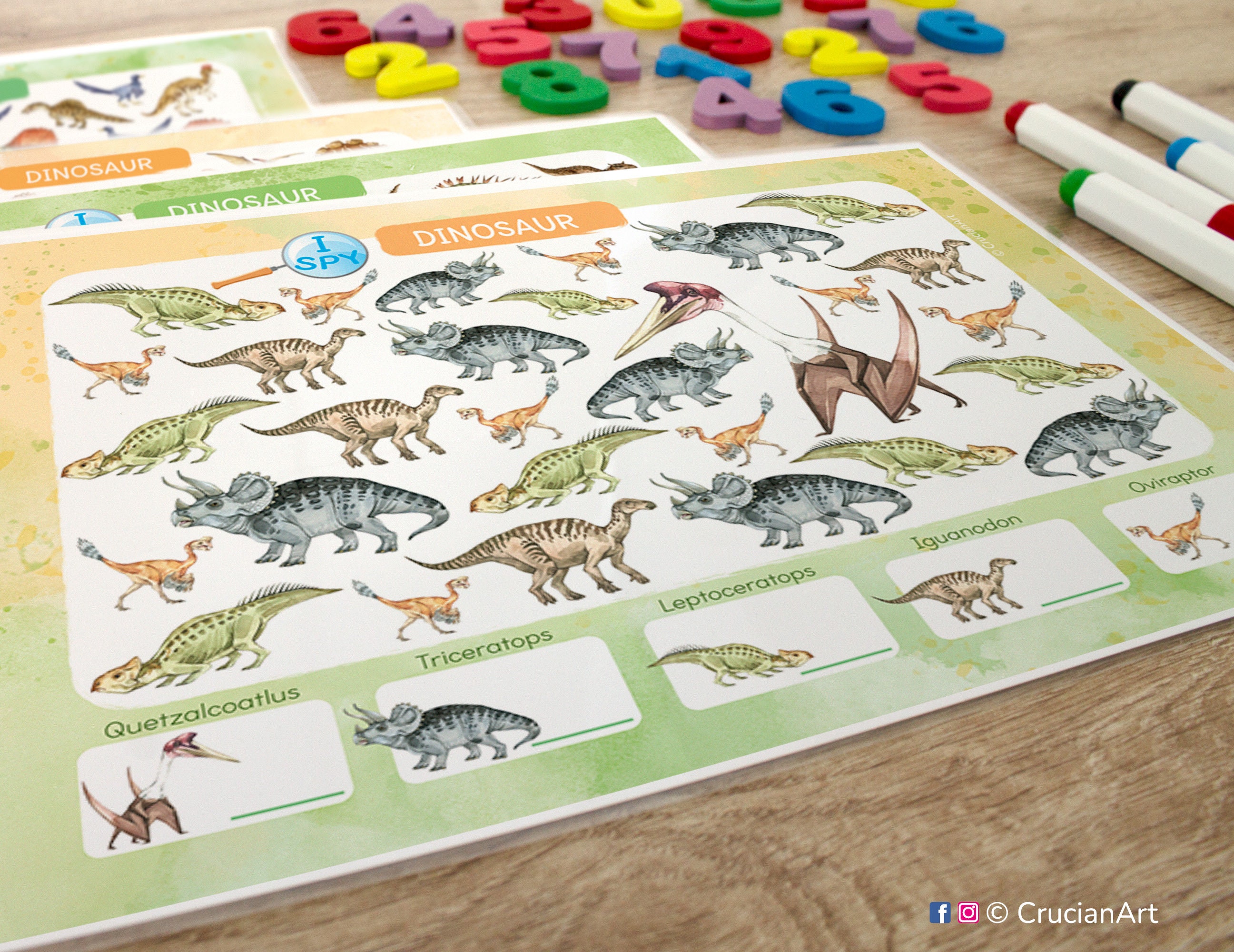 Dinosaur I Spy Counting Activity. Dino Homeschool, Preschool, Pre-k ...
