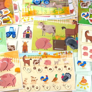 Farm Busy Book: Printable Toddler Preschool Activity Book. Farm Animals ...