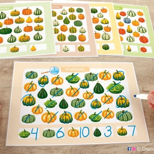 I Spy Pumpkins Counting Activity. Fall Printable Count to 10 Worksheets ...