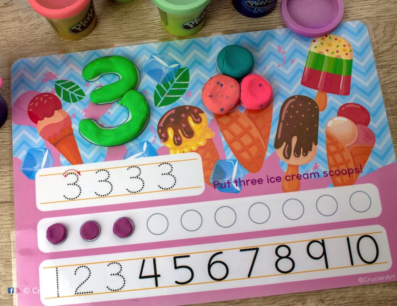 Numbers 1-10 Playdough Mats. Printable Play Dough Activity for Toddler ...