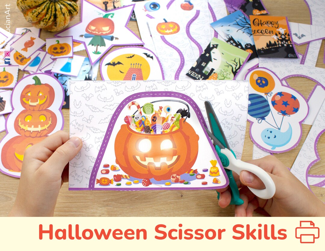 Halloween Scissor Skills Activities: Homeschool Printables, Halloween ...