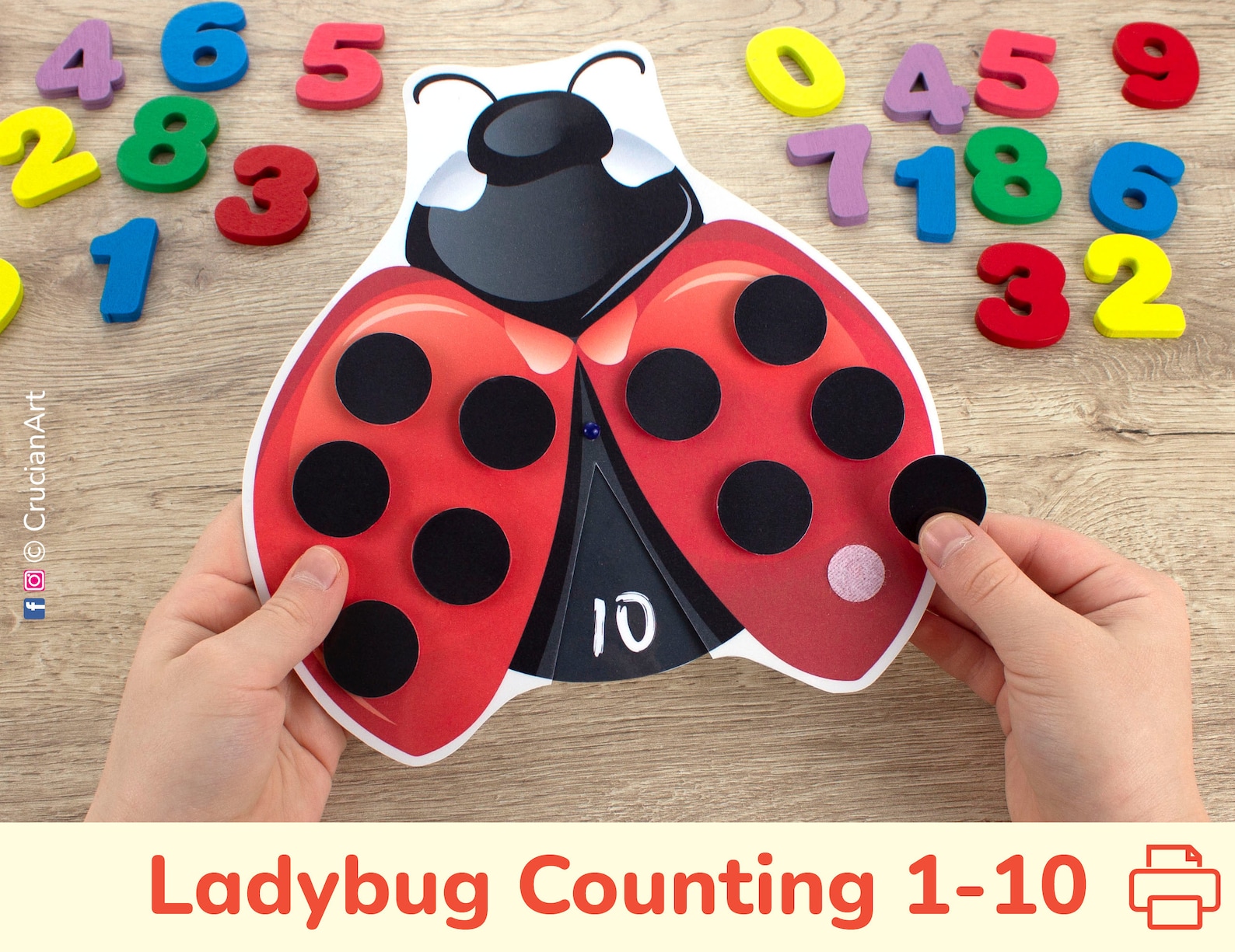 Ladybug Counting Activity. Numbers 1 to 10 Printable Activities ...
