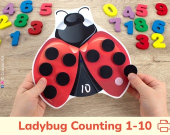 Ladybug Counting Activity. Numbers 1 to 10 Printable Activities ...