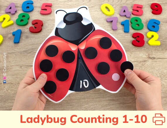 Ladybugs Numbers Printable Ladybug Math For Preschool, Kindergarten