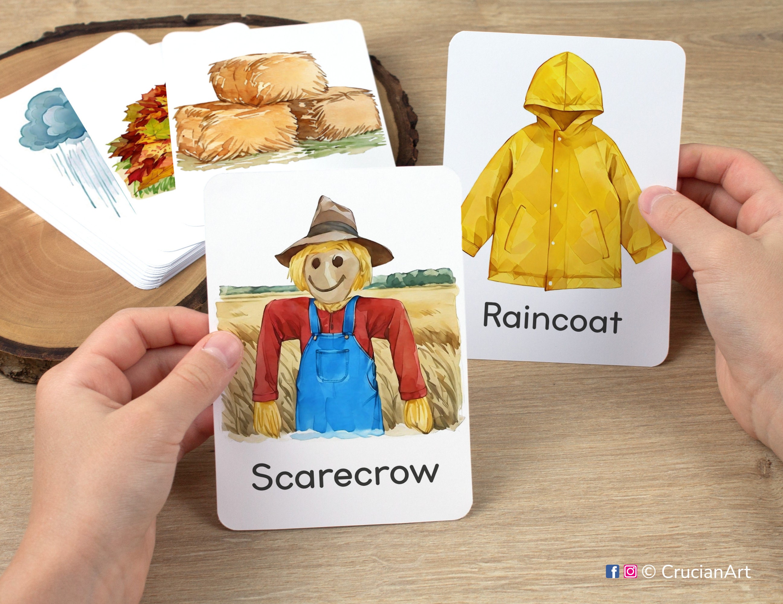 Fall Themed Flashcards for Seasonal Vocabulary Boosts. Toddler ...