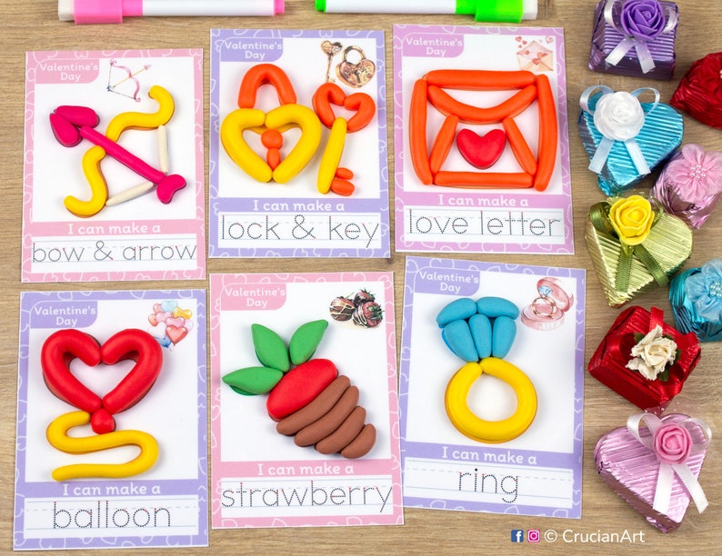 Valentine's Day Playdough Mats. Printable Play Dough Activity ...