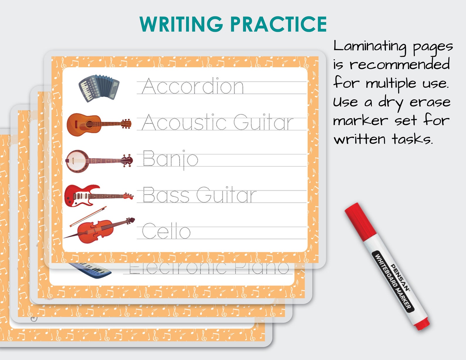 Music Busy Book. Printable Musical Instruments Learning Binder - Etsy
