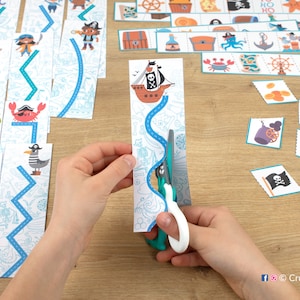 Pirate Theme Scissor Strips. Scissor Skills Activity for Boys ...