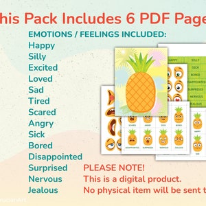 Emotions and Feelings Printable Activity. Pineapple Theme Toddler ...