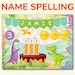 Dinosaur Themed Custom Name Spelling Activity. Printable Toddler Name ...