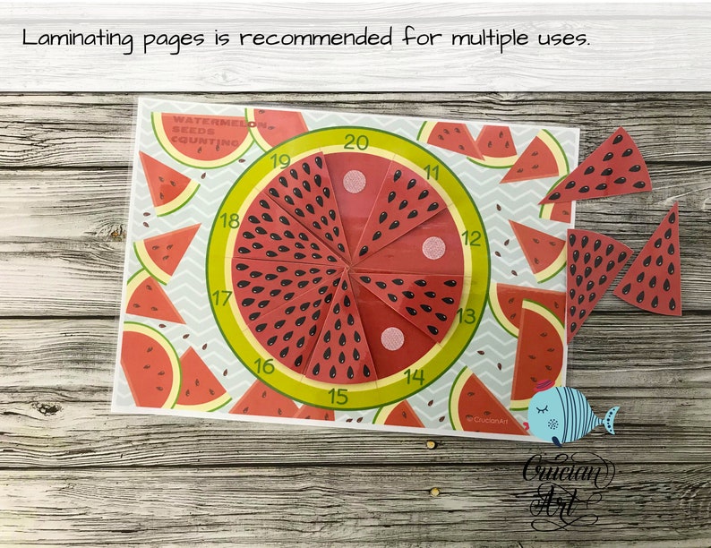 Watermelon Counting Learning Binder Activity Homeschool | Etsy