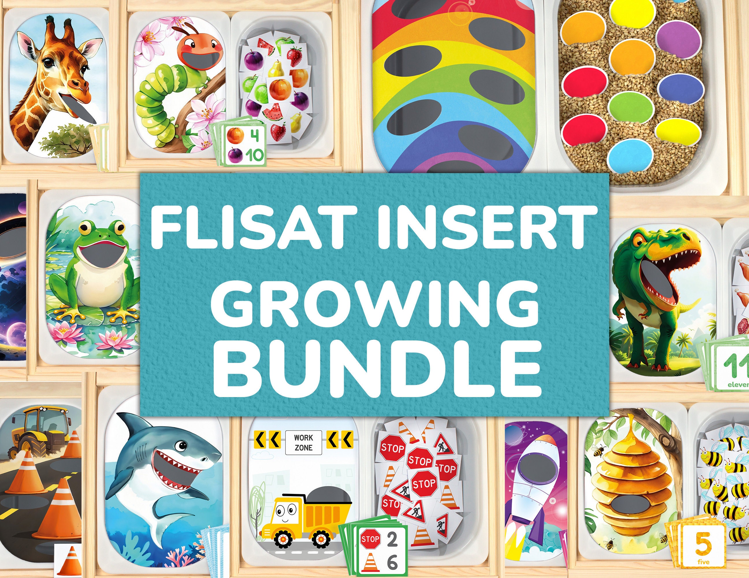 Flisat Insert Growing Bundle: Set of Printable Templates for Sensory ...