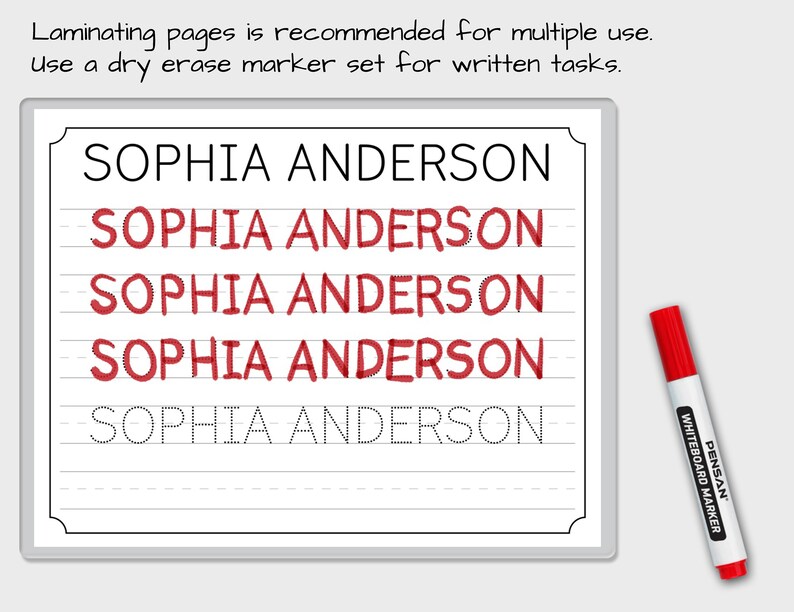 Custom Name Tracing Worksheets. Personalized Name Writing - Etsy