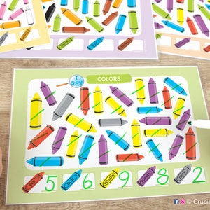 Colors I Spy Counting Activity. Crayons Color Learning Printable ...