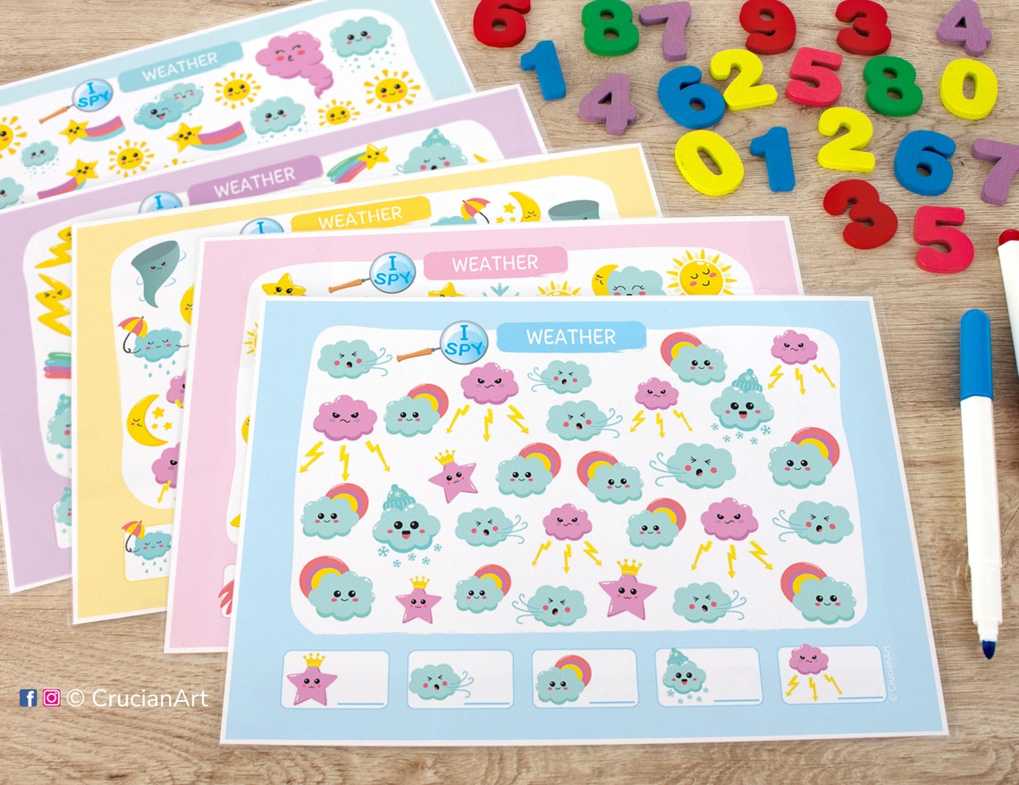 I Spy Weather Counting Activity. Printable I Spy Activity - Etsy