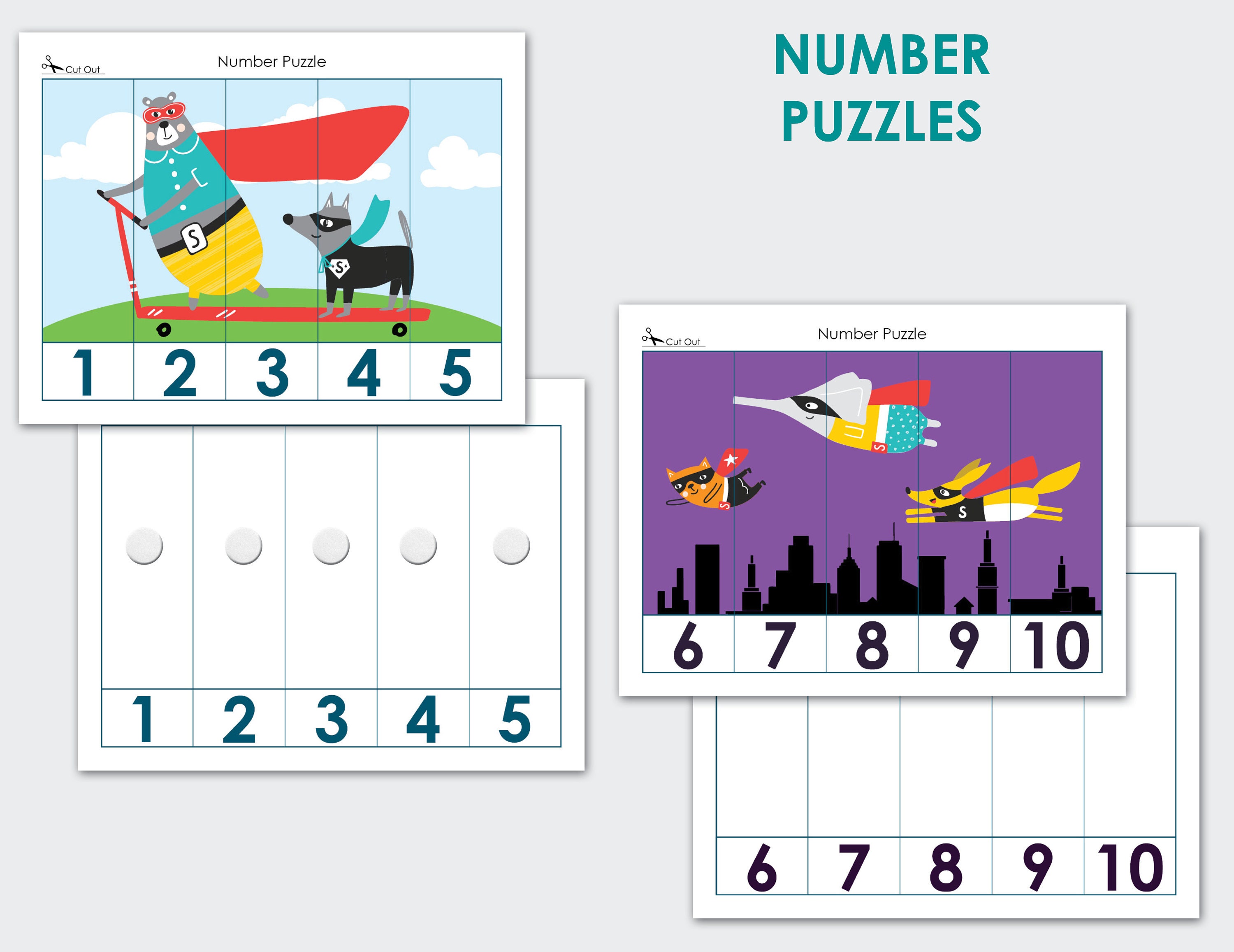 Superhero Numbers Preschool Learning Binder. Printable Busy - Etsy