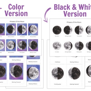 Moon Phases Flashcards & Poster | Phases of the Moon Montessori ...