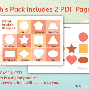 Shape Matching Printable Activity. Toddler Busy Book and Learning ...