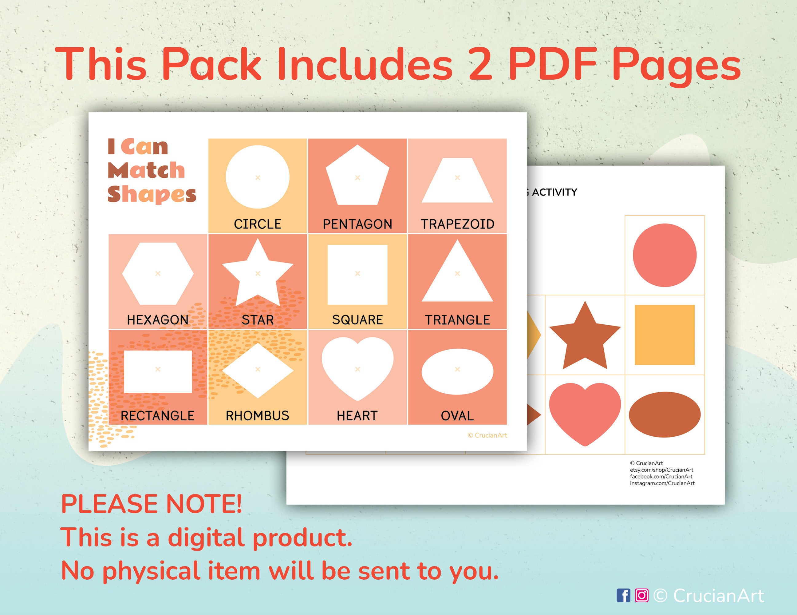 Shape Matching Printable Activity. Toddler Busy Book and Learning ...