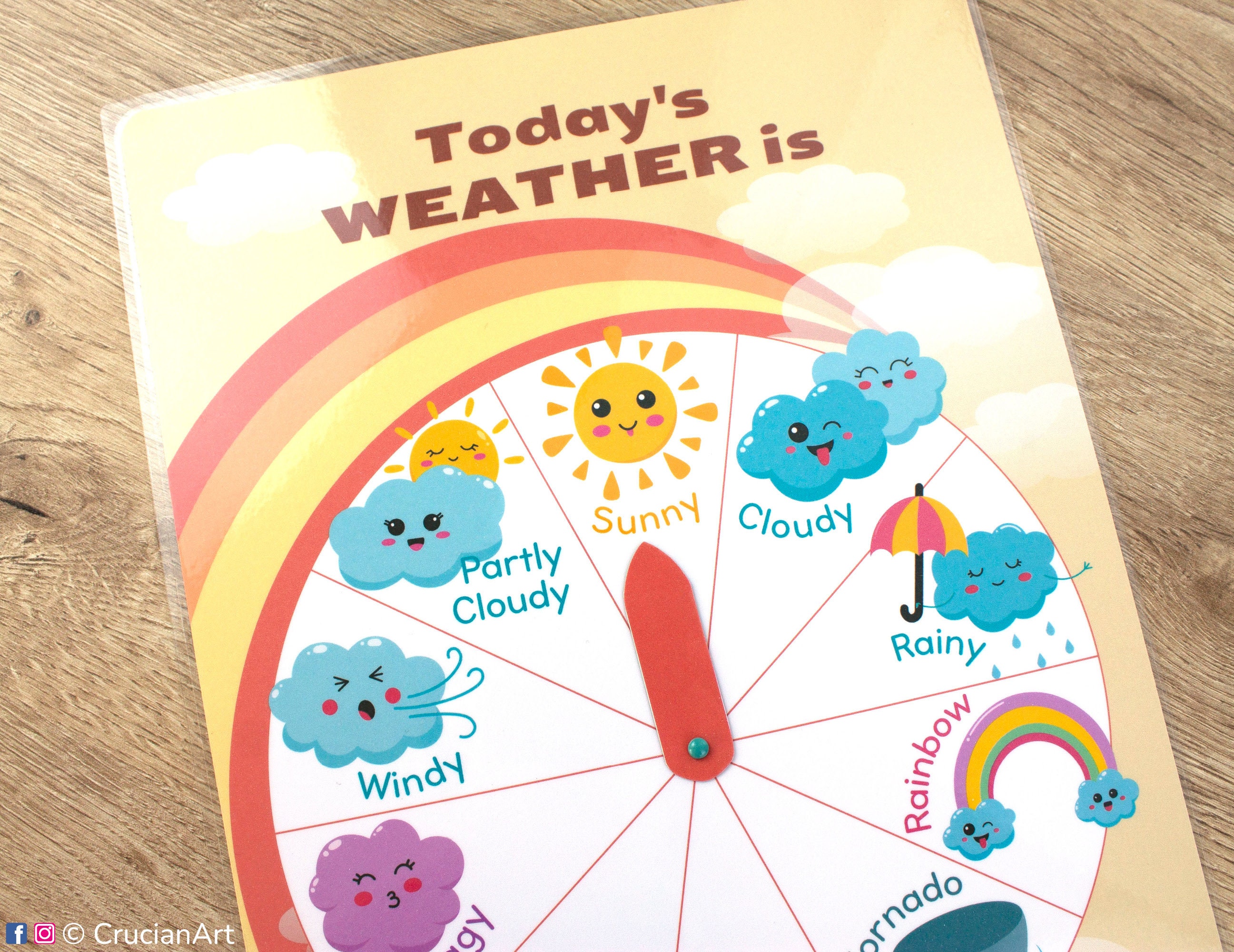 Boho Colors Weather Wheel Printable Activity. Homeschool, Preschool ...
