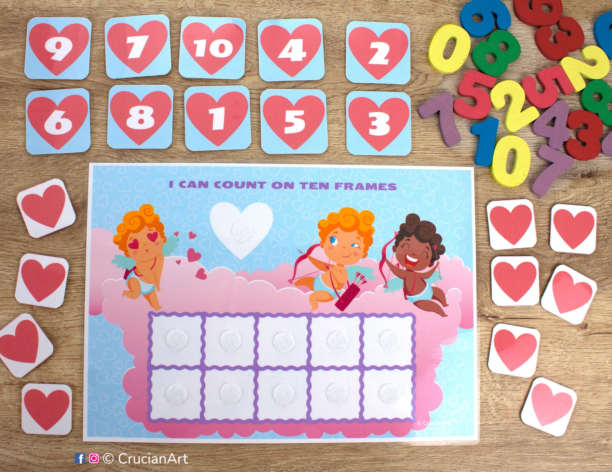 VALENTINE'S DAY Early Math Activitiy. Ten Frames Counting - Etsy