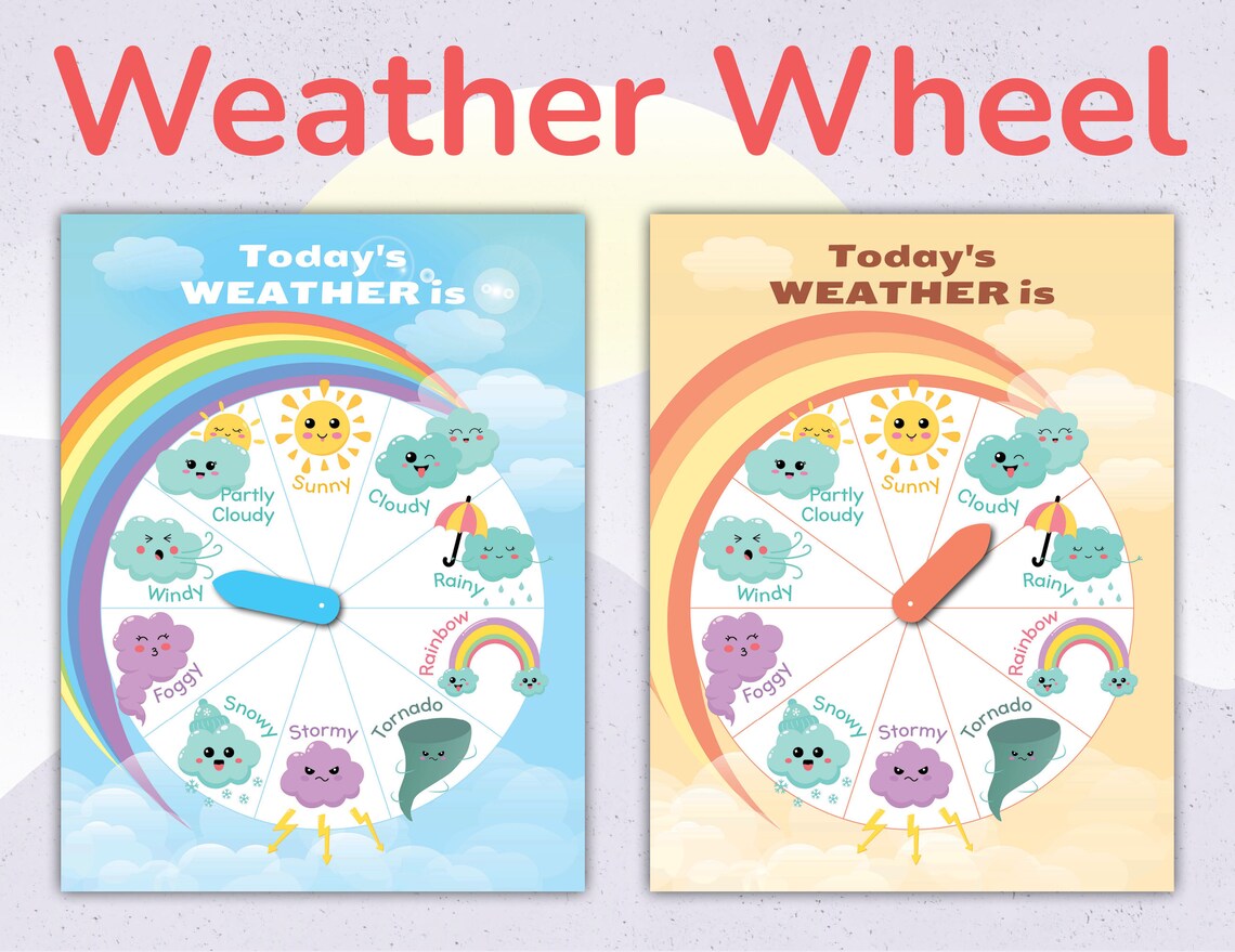 Weather Wheel Printable Toddler and Preschool Activity. | Etsy