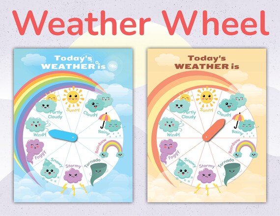 Weather Wheel Printable Toddler and Preschool Activity. | Etsy