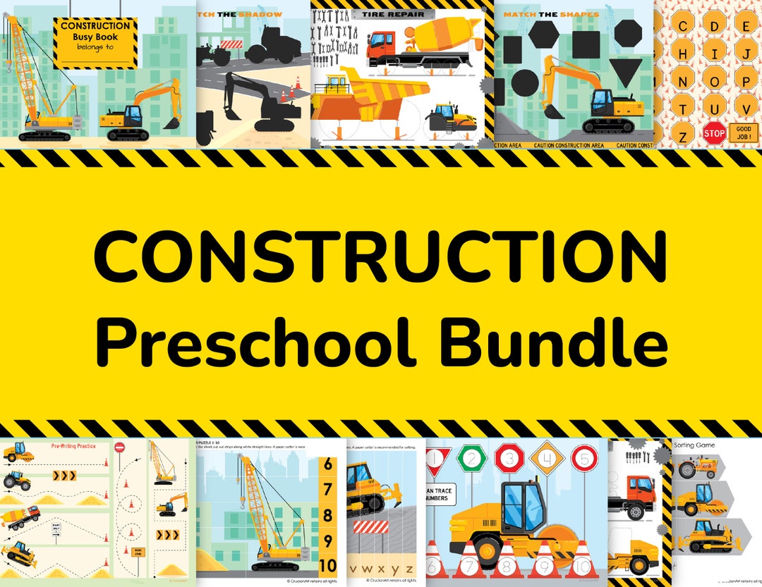 Construction Trucks and Vehicles Busy Book Bundle: Printable Toddler ...